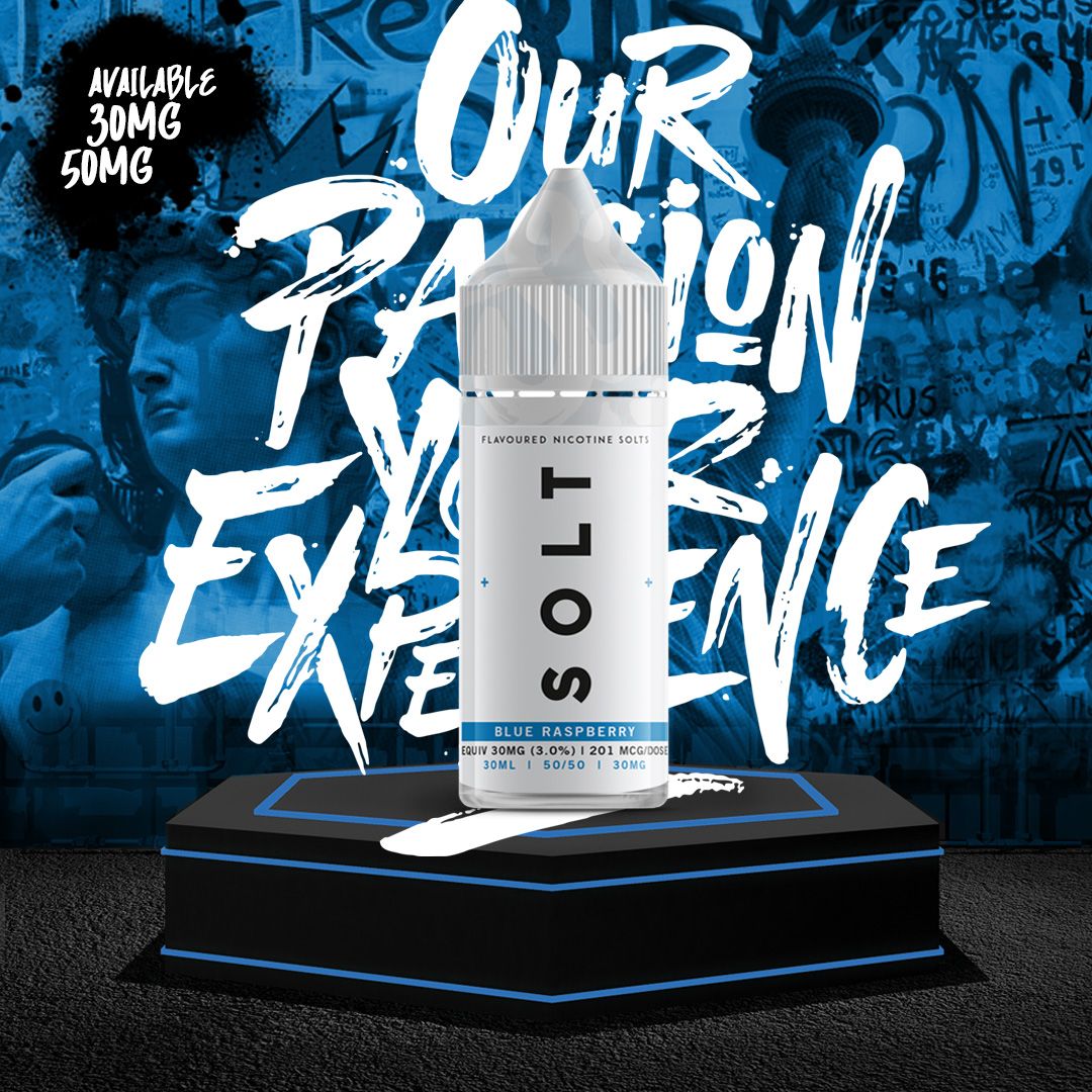 Solt Nic Salt - Blue Raspberry 30mg 30ml - House of Clouds