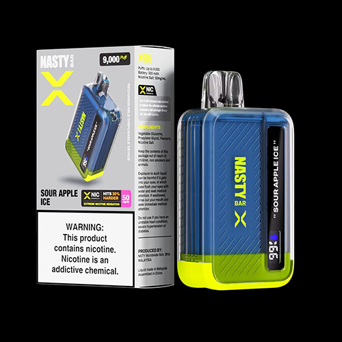 Nasty Bar X9Ki Disposable Vape - Sour Apple Ice - House of Clouds
