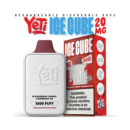 Yeti Ice Cube Disposable 6000puffs 20mg - Strawberry Cherry Raspberry ...